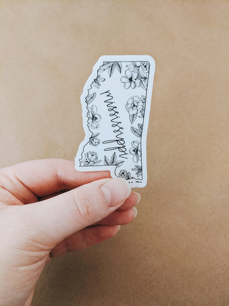 Mississippi Sticker MS State Flower Magnolia Vinyl Decal - Etsy