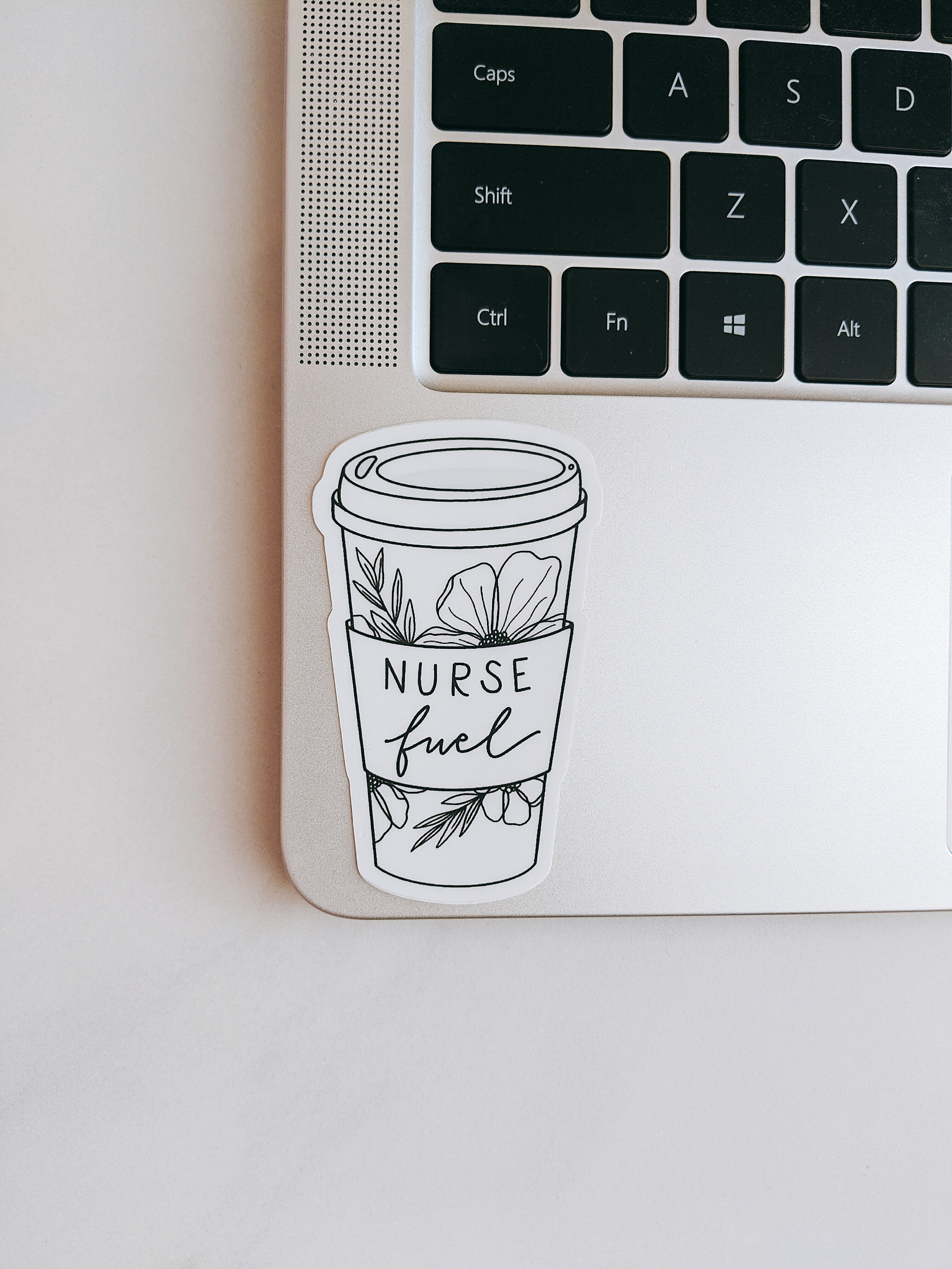 Nurse Fuel Vinyl Sticker RN CRNA MSN Floral Coffee | Etsy