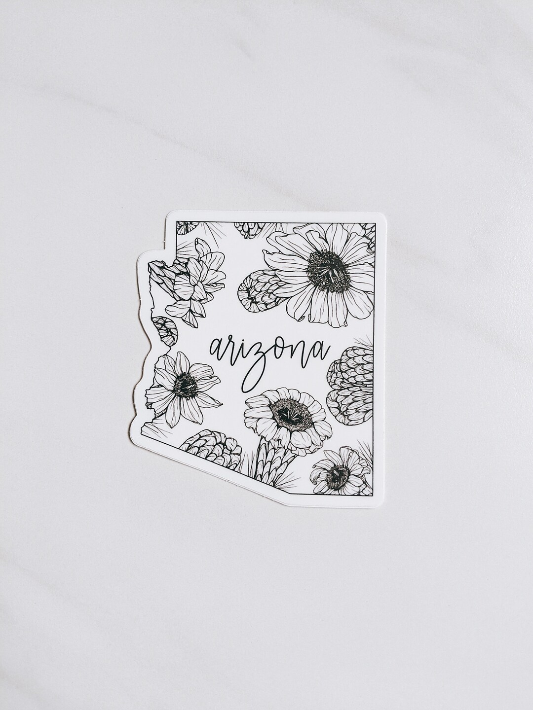 Arizona Sticker | AZ State Flower | Saguaro Cactus Blossom | Floral ...