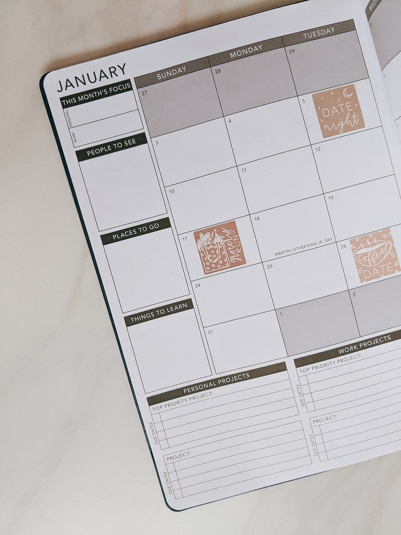 The Posh Planner Set paper planner stickers 3-5 sheets | Etsy