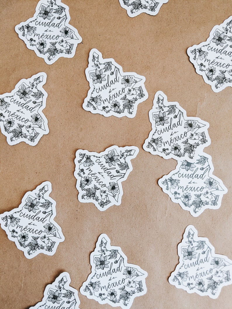 Ciudad De México Sticker Mexico City State Sticker Floral - Etsy