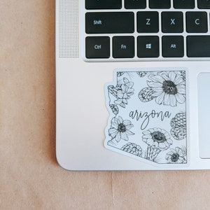 Arizona Sticker | AZ State Flower | Saguaro Cactus Blossom | Floral ...