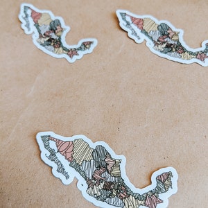 Mexico Sticker | Mexico States | Country Sticker | Vinyl Sticker ...