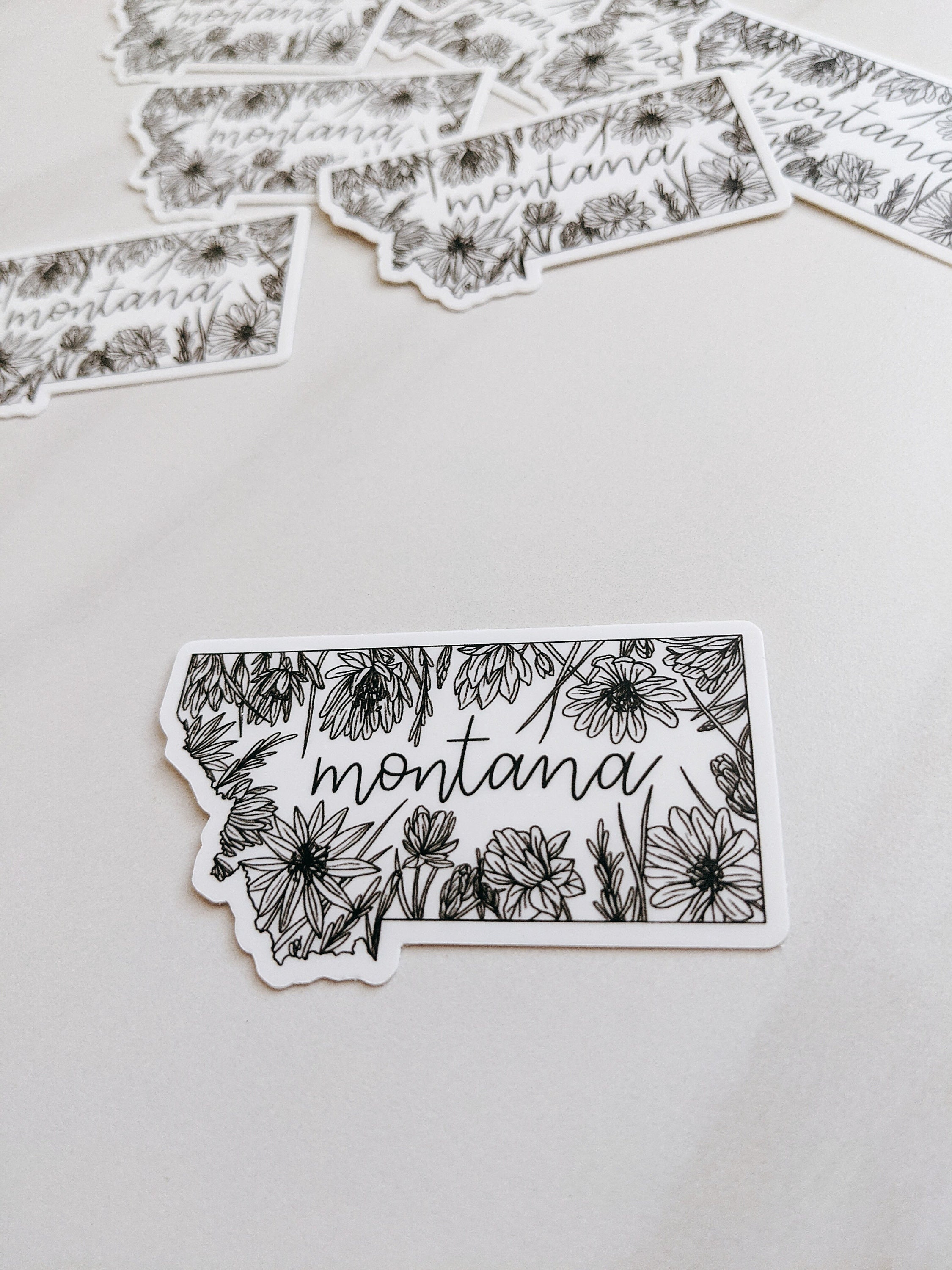 Montana Sticker MT State Flower Bitterroot Floral - Etsy