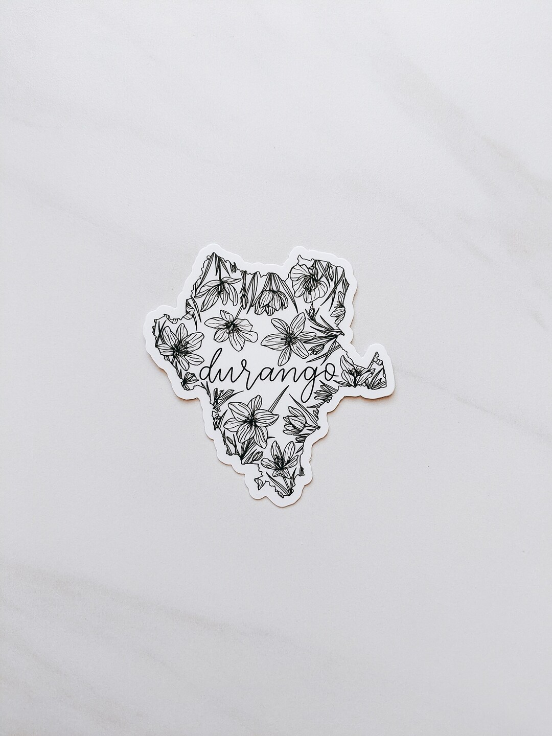 Durango Sticker | Mexico State | Hand-lettered | Floral | Vinyl Decal ...