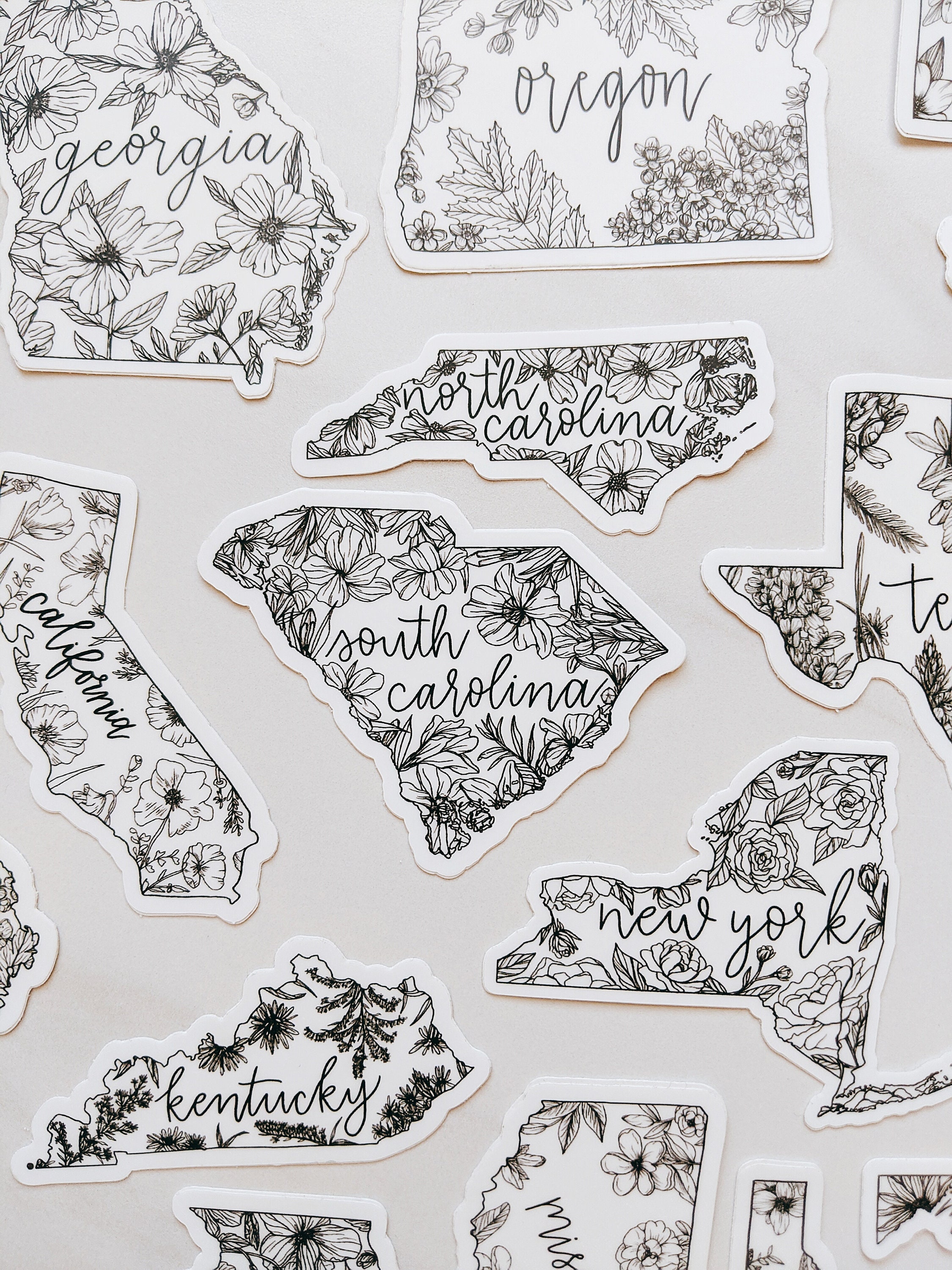 South Carolina sticker MINI size available SC state flower | Etsy