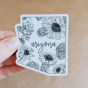Arizona Sticker | AZ State Flower | Saguaro Cactus Blossom | Floral ...