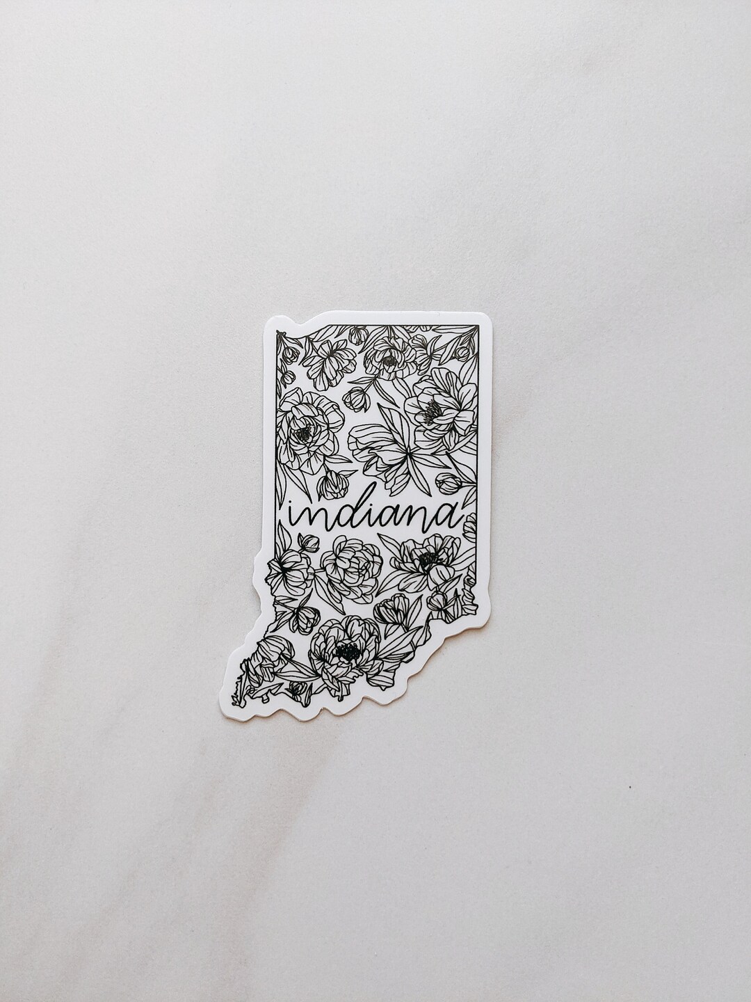 Indiana Sticker IN State Flower Peony Floral - Etsy