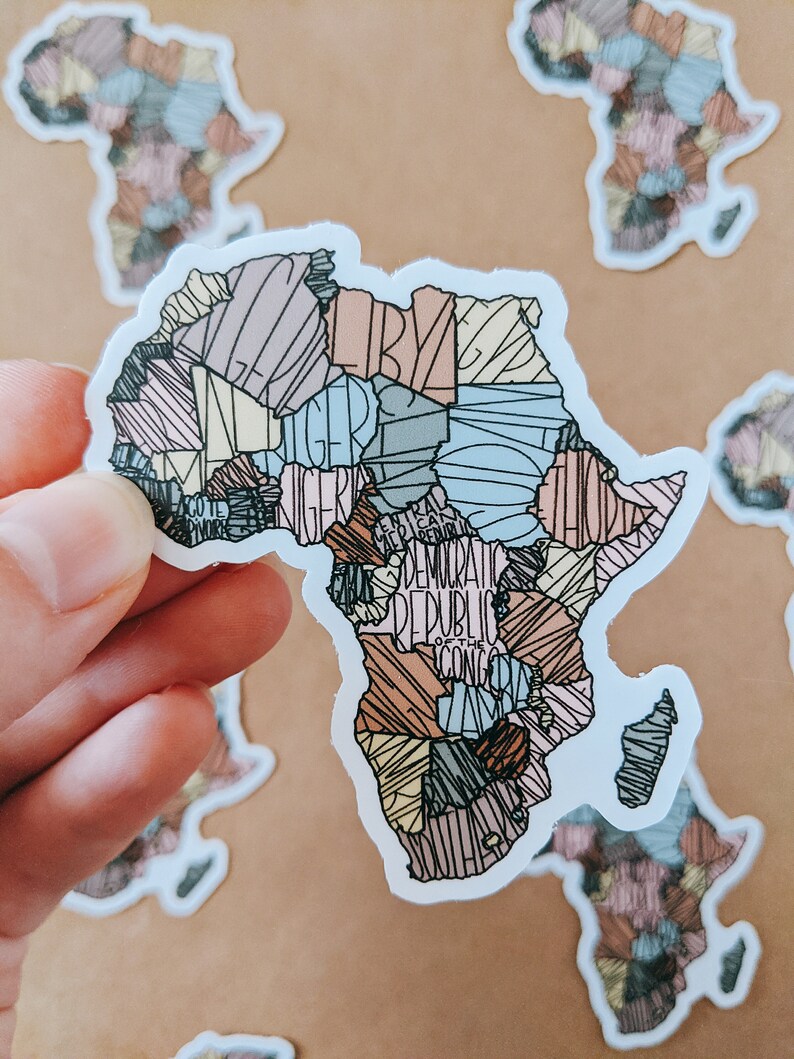 Africa Sticker Countries of Africa Continent Vinyl Decal - Etsy
