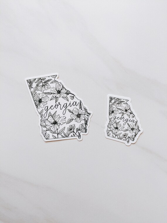 Georgia sticker MINI size available GA state flower | Etsy