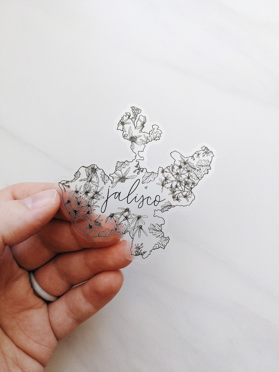 CLEAR Jalisco Sticker | Mexico State | Floral | Hand-lettered ...