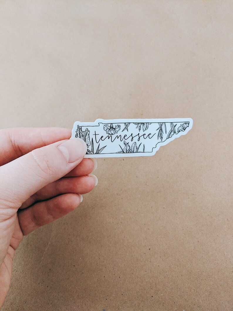 Tennessee sticker TN state flower iris vinyl decal | Etsy