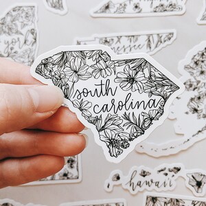 South Carolina Sticker MINI Size Available SC State Flower Yellow ...