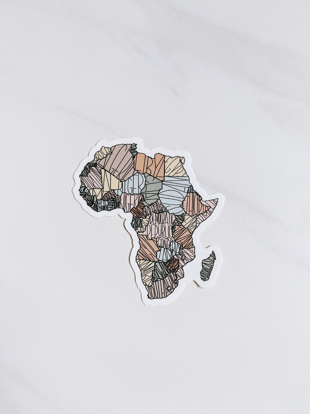 Africa Sticker | Countries of Africa | Continent | Vinyl Decal | World ...