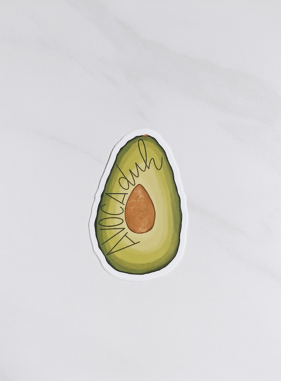 Avocaduh Sticker Avocado Sticker Vinyl Decal Waterproof | Etsy