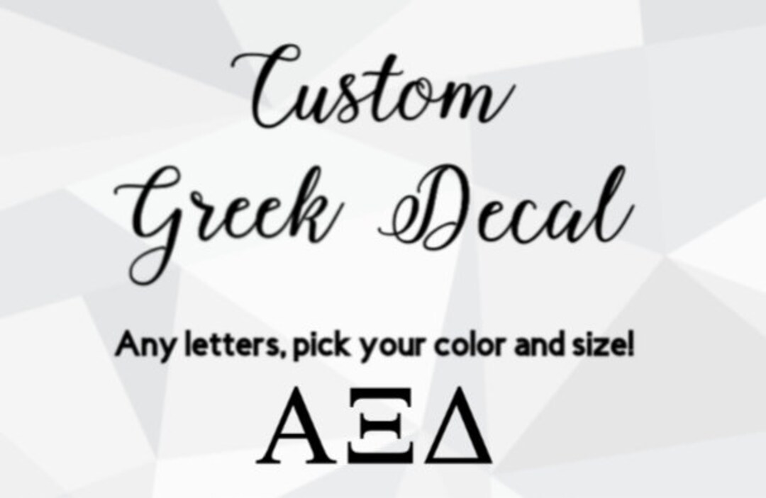 Custom Greek Letter Decal Personalized Greek Letters - Etsy