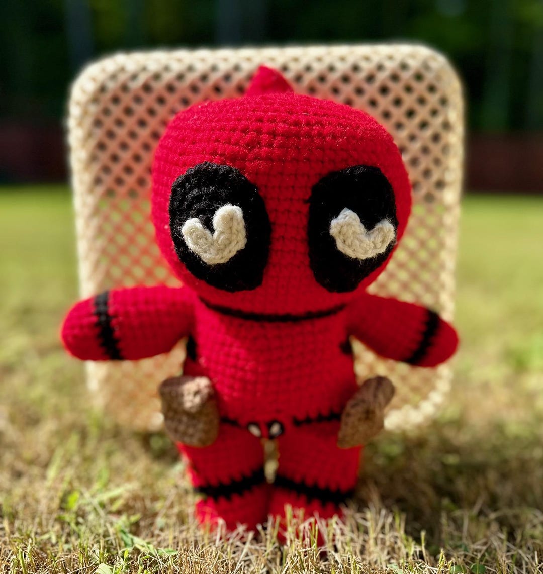 Deadpool Plushie Handmade Crochet Superhero Plush, Perfect for Cuddling ...