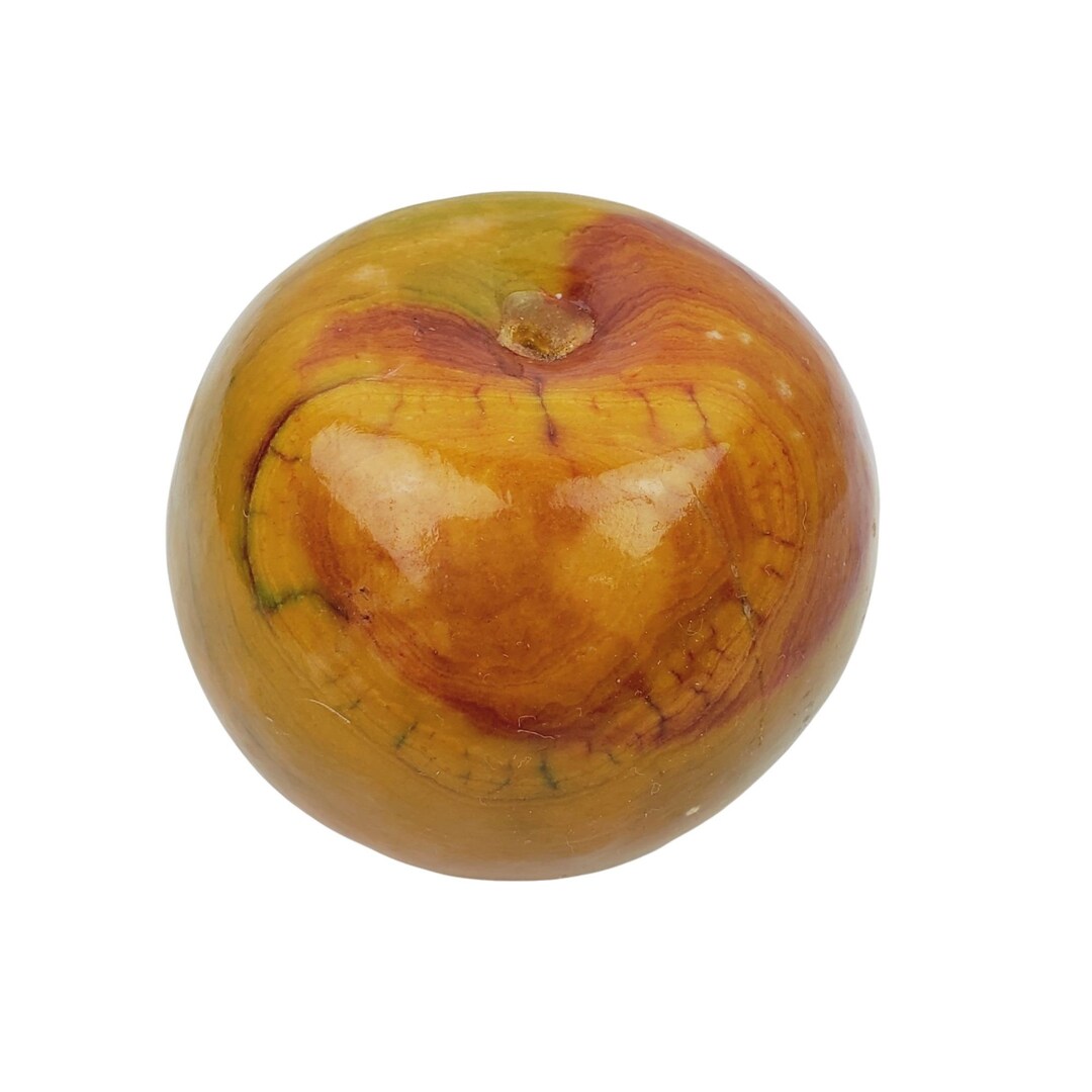 Vtg Marble Stone Apple Fruit Decor - Etsy