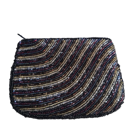 Indeed Fully Beaded Coin Purse Wallet Yellow w Pink F… - Gem