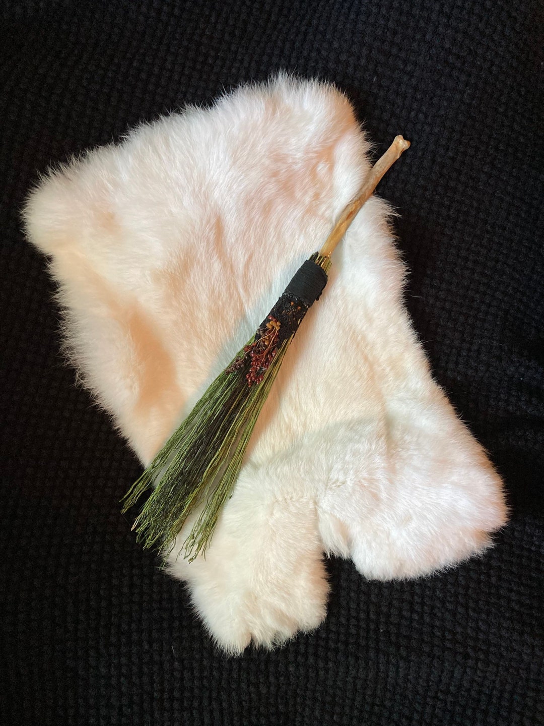 Altar Broom/besom - Coyote Bone - Ritual Tools - Witchcraft - Goth ...