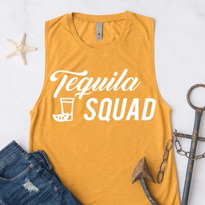 Tequila Squad Muscle Tank Top Funny Cute Beach Lake River Mimosas ...