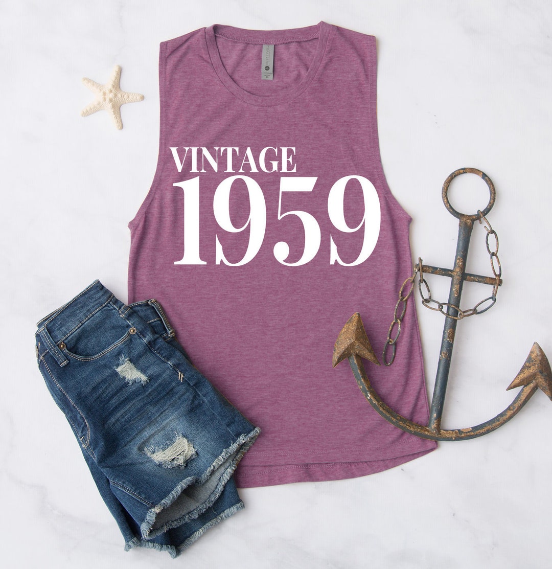 Vintage 1959 60 60th Birthday Muscle Tank Top Women's - Etsy