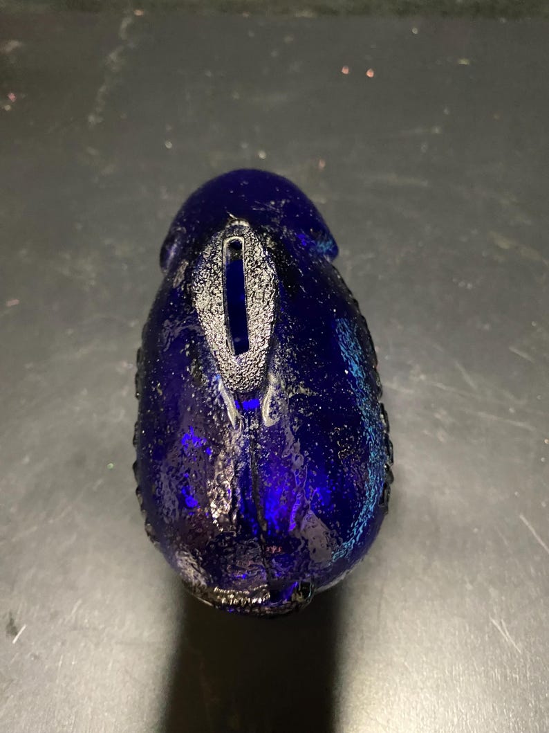 Vintage Anchor Hocking Textured Glass Piggy Bank in Cobalt Blue - Etsy