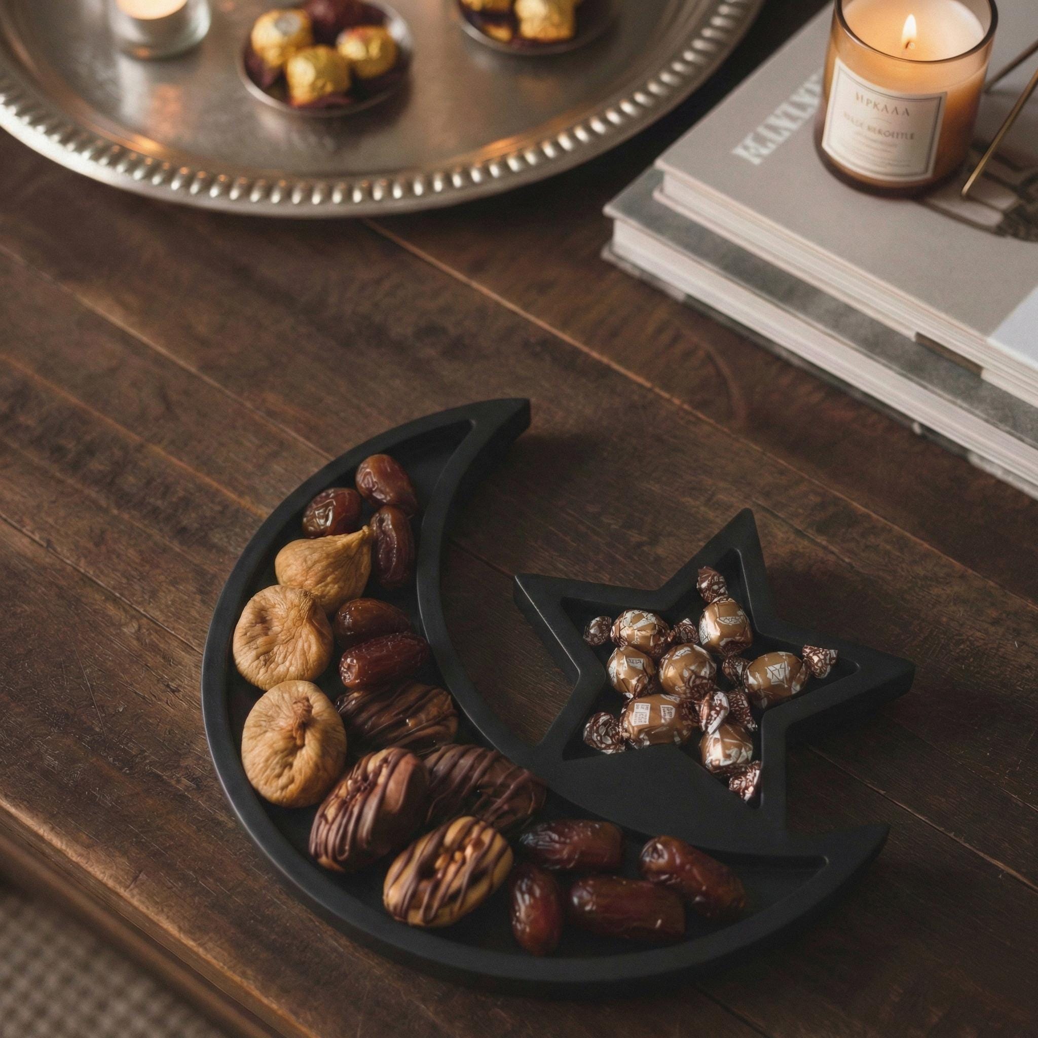 Crescent Moon Star Platter Ramadan Serving Tray Date Holder Ramadan ...