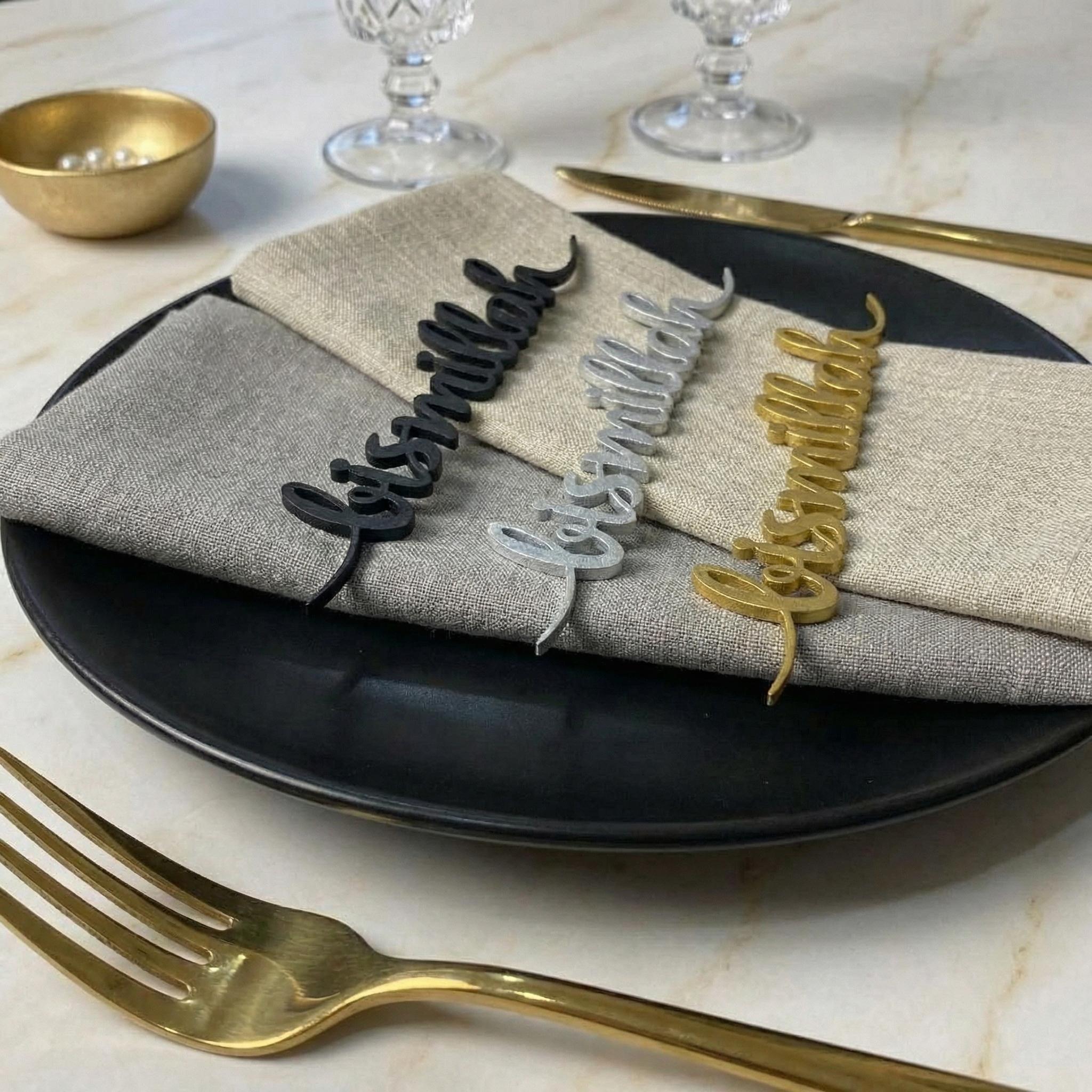 Metal Bismillah Napkin Decoration Ramadan Place Table Setting Eid Iftar ...