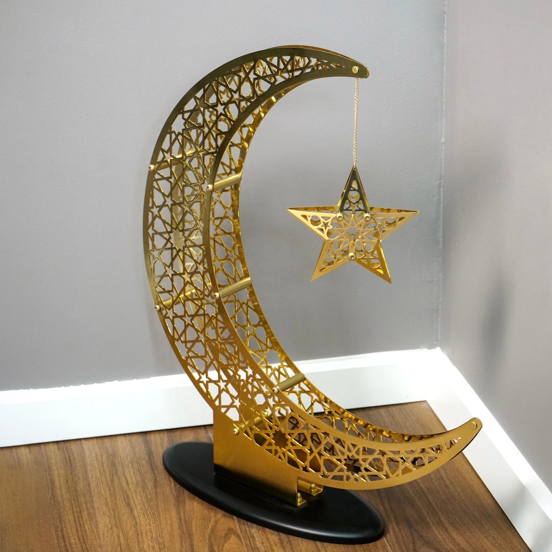Crescent Moon With Star Ramadan Decoration Islamic Home Decor Ramadan ...
