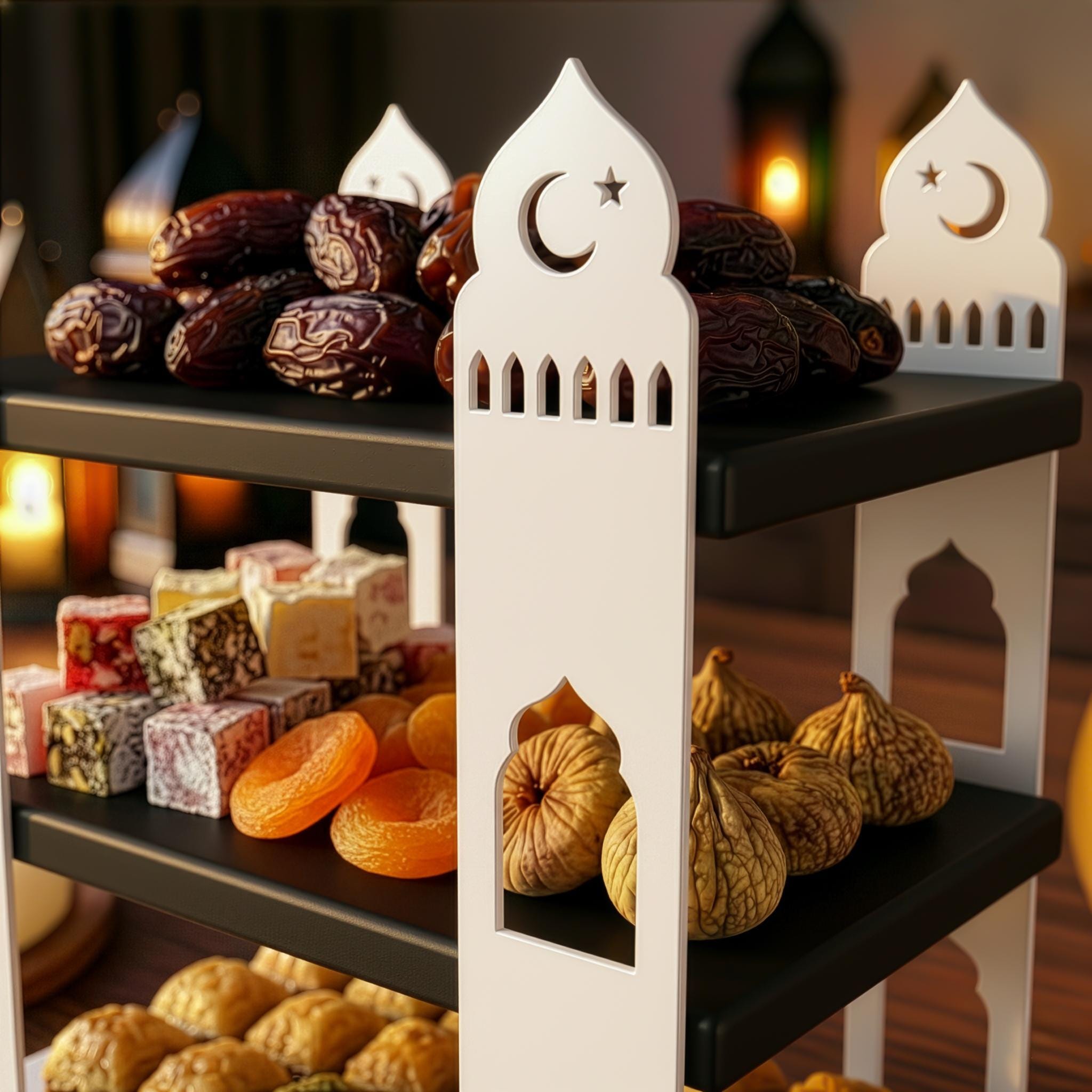 Ramadan Serving Stand 3-tier Mosque Dessert & Date Holder Ramadan ...
