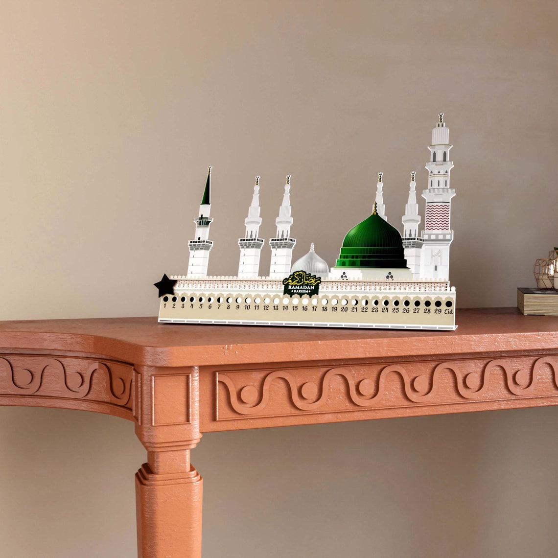 Ramadan Calendar Ramadan Decoration for Table Masjid-an Nabawi Design ...