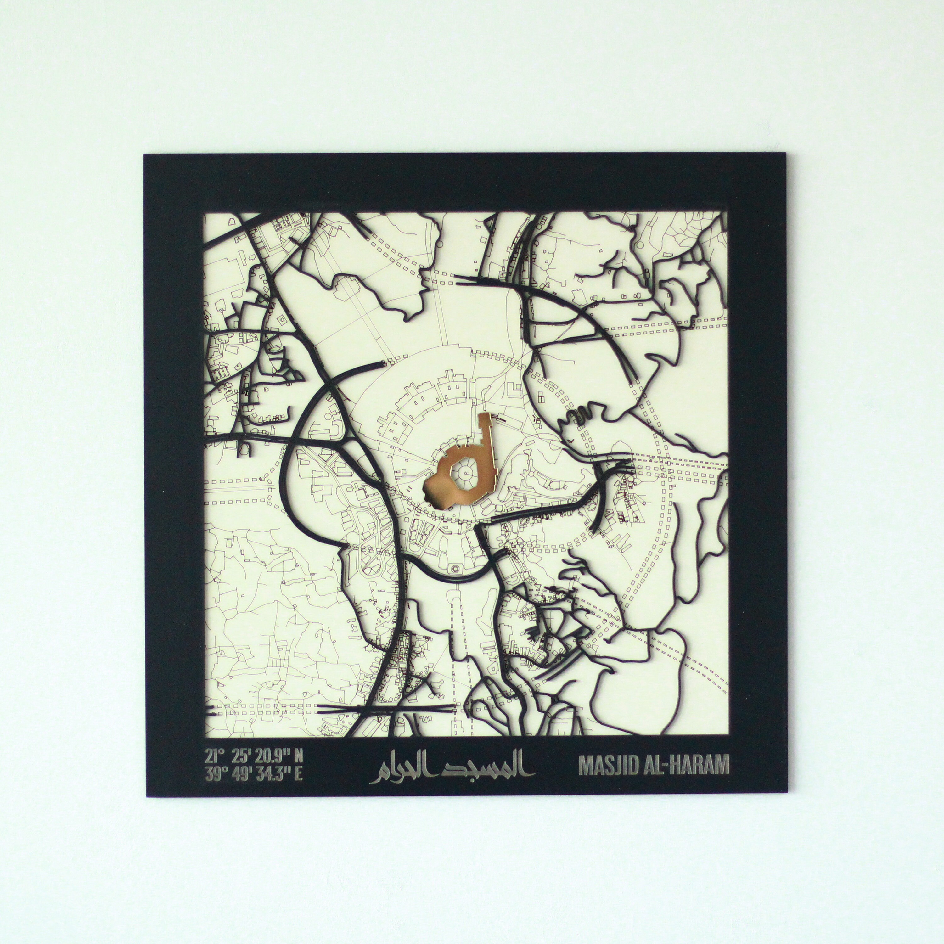 Masjid Al-haram & Masjid An-nabawi Map Islamic Wall Art Kaaba - Etsy ...