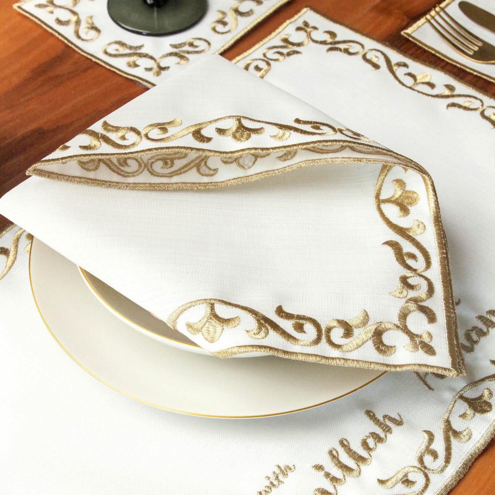 Ramadan Placemat Set for 6 Persons 24 Piece, Bismillah & Alhamdulillah ...