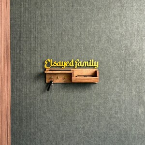 Family Key Holder for Wall Solid Walnut Key Rack Entryway Mail and Key ...