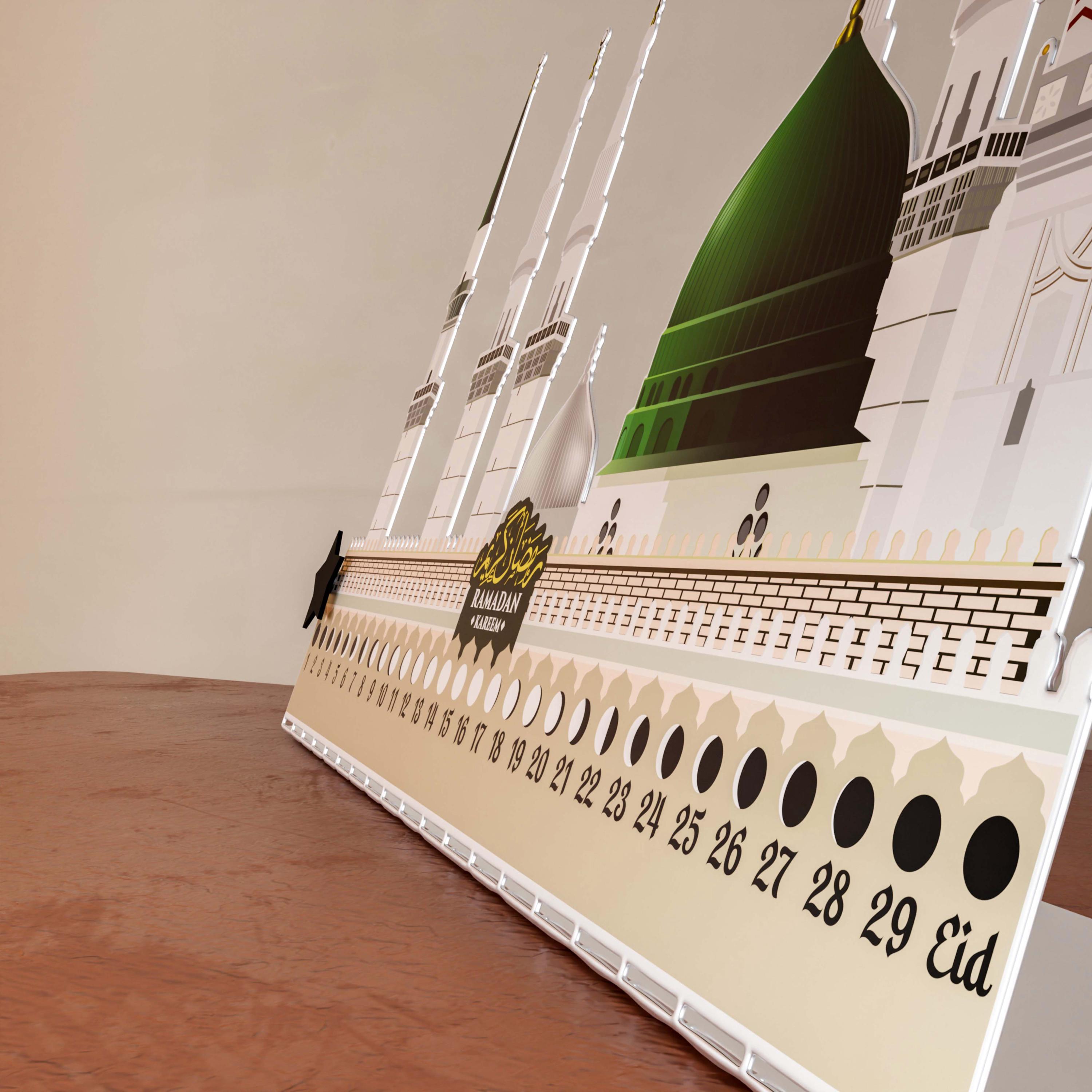 Ramadan Calendar Ramadan Decoration for Table Masjid-an Nabawi Design ...