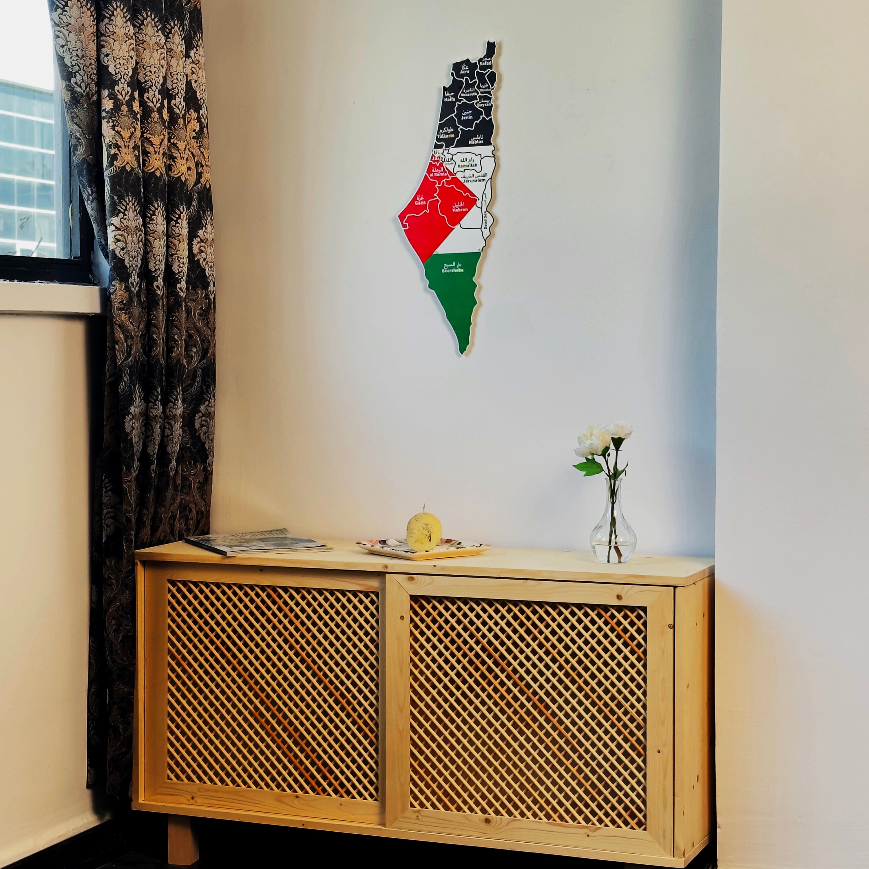 Palestine Map Jerusalem Remembrance Palestinian Flag Wall Art Gaza ...