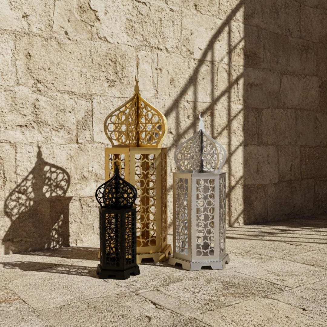 Ramadan Lantern Decorations Metal Fanoos Lantern for Eid Islamic Home ...