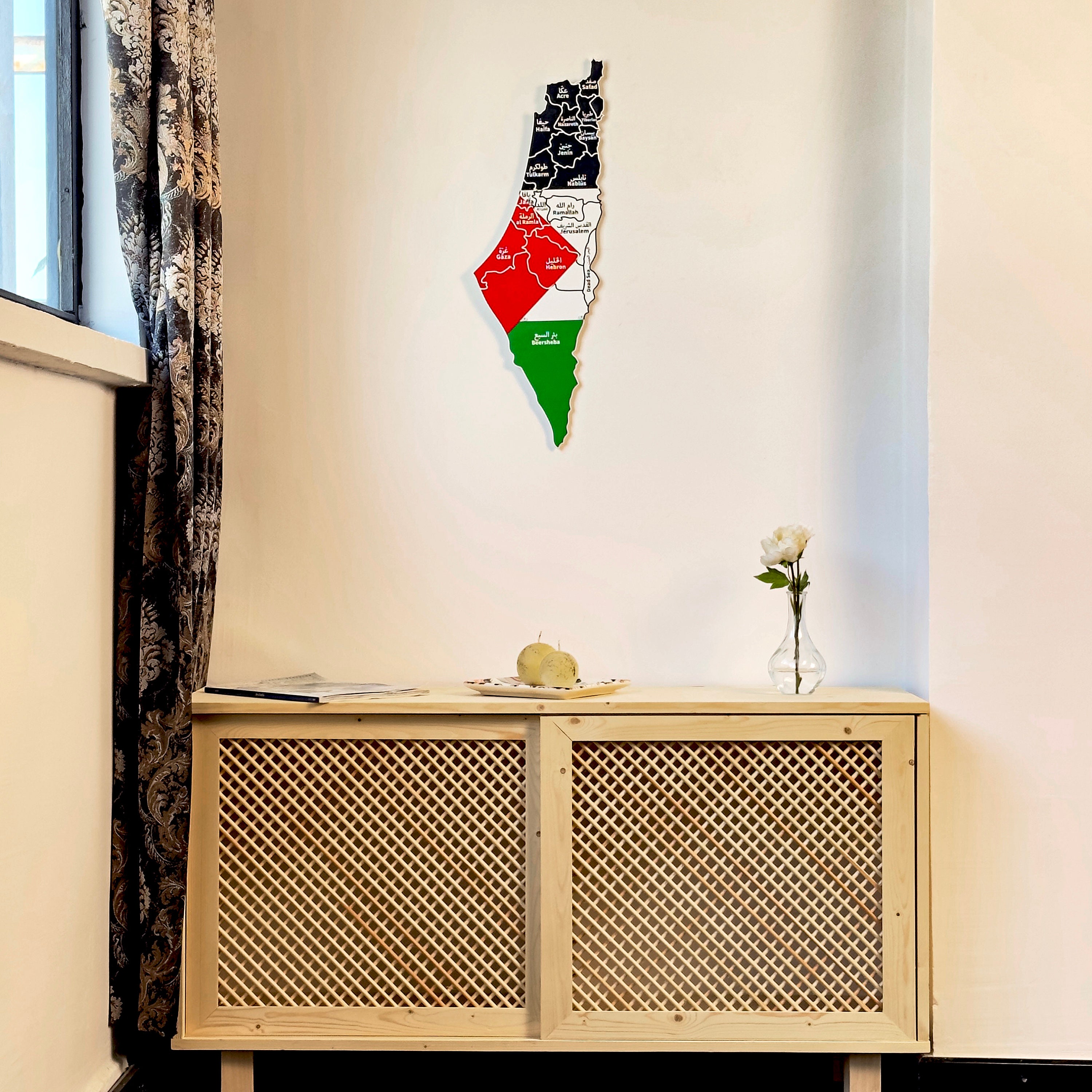 Palestine Map Jerusalem Remembrance Palestinian Flag Wall Art Gaza ...
