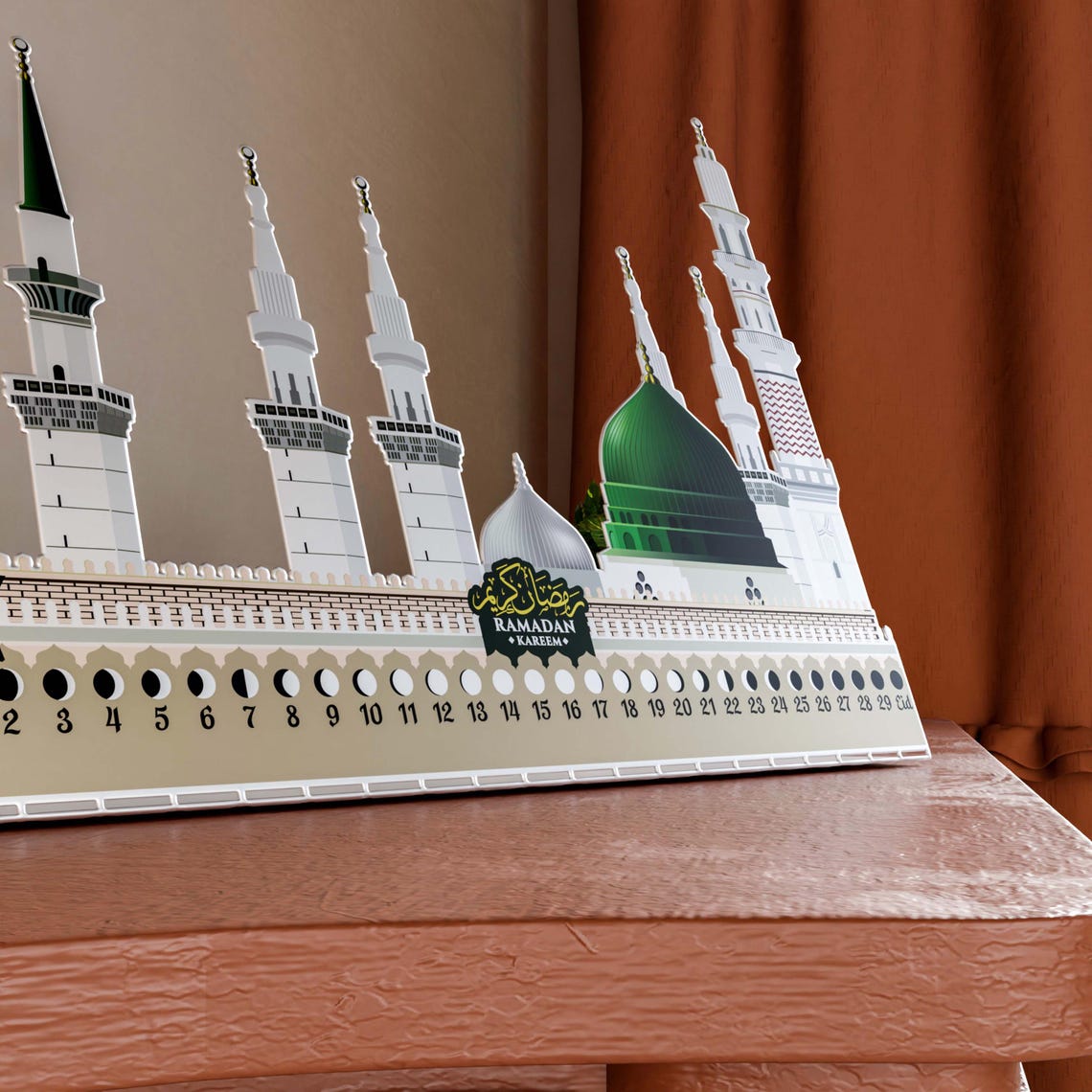 Ramadan Calendar Ramadan Decoration for Table Masjid-an Nabawi Design ...