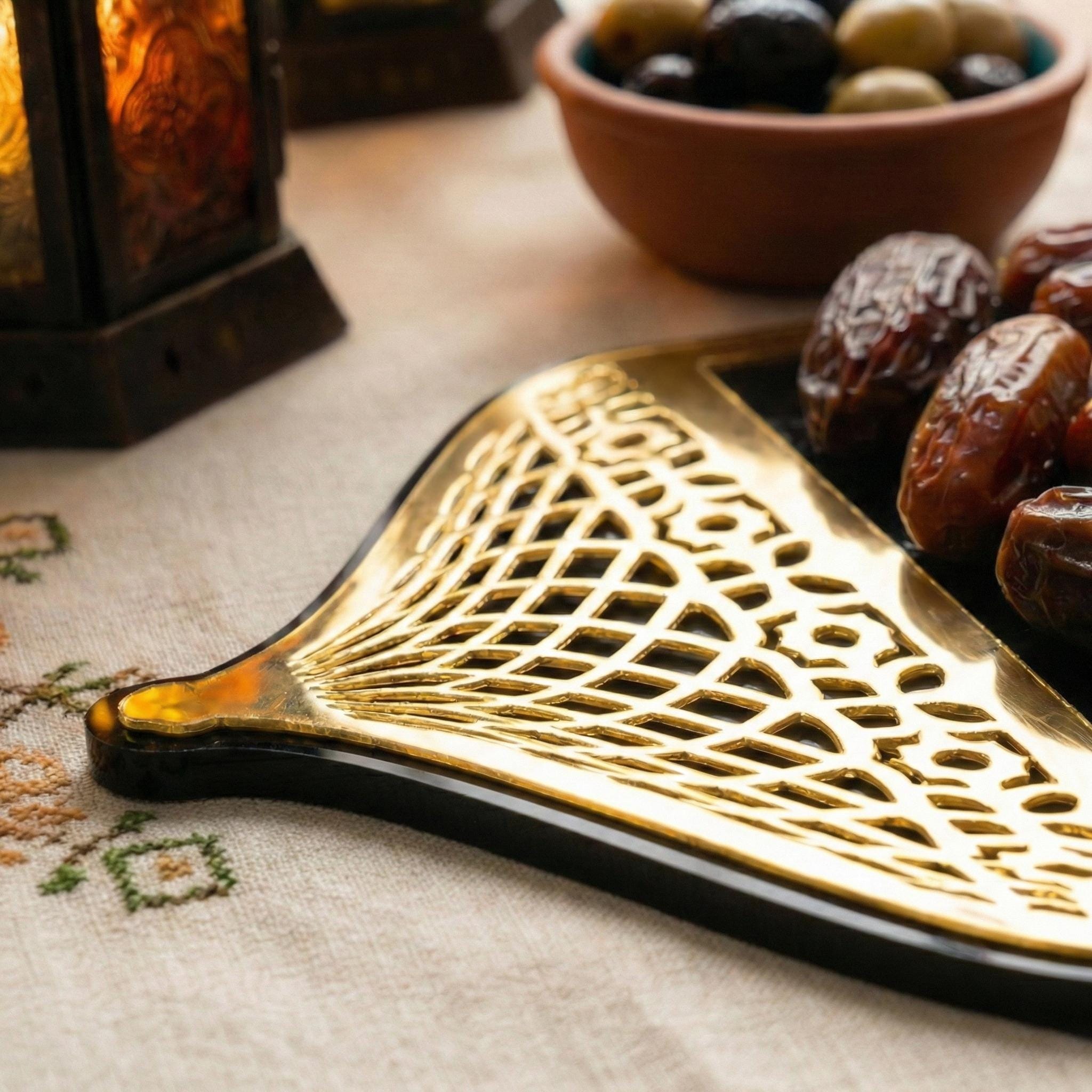 Ramadan Serving Tray Islamic Decorative Tray Mosque Dome Handles Date ...