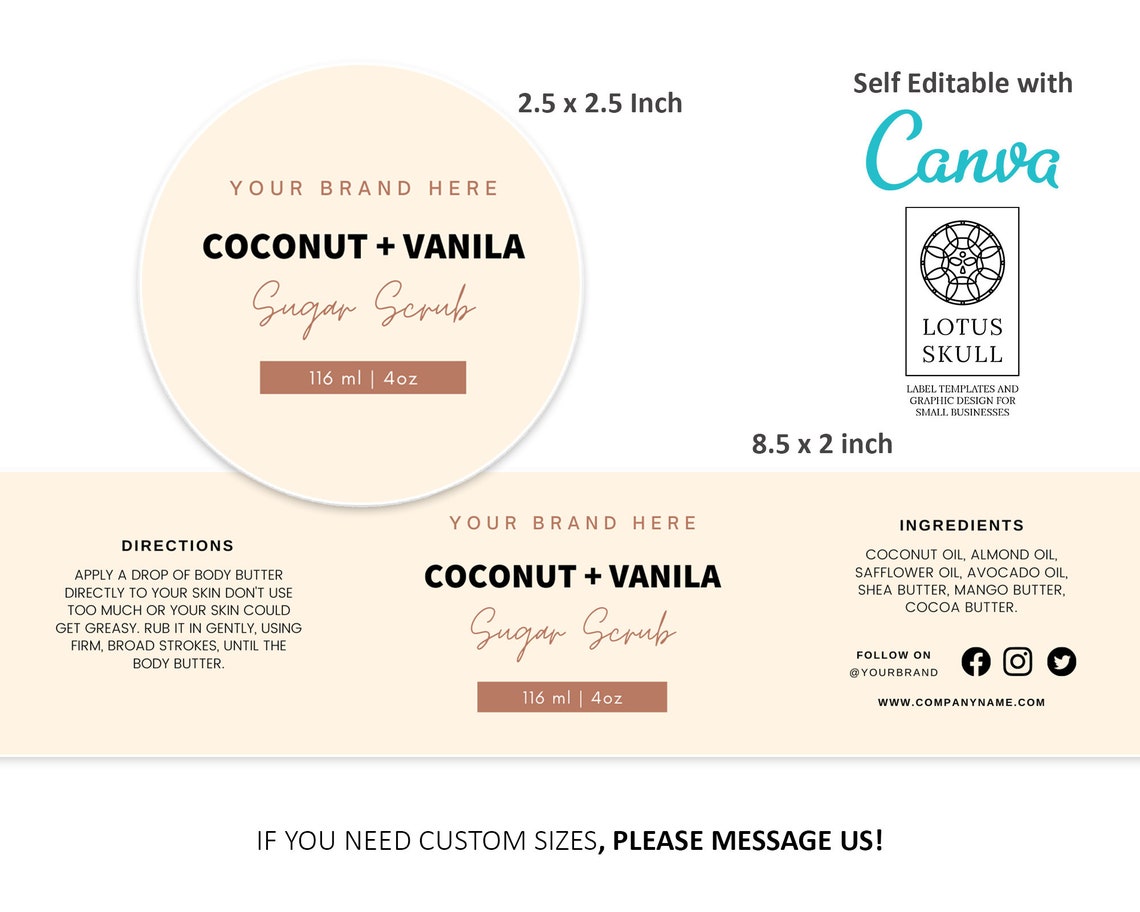 Editable Premium Body Butter Label Whipped Body Butter Body - Etsy