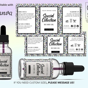 DIY Rainbow Leopard Label Template - Skincare,cosmetic Labels,product ...