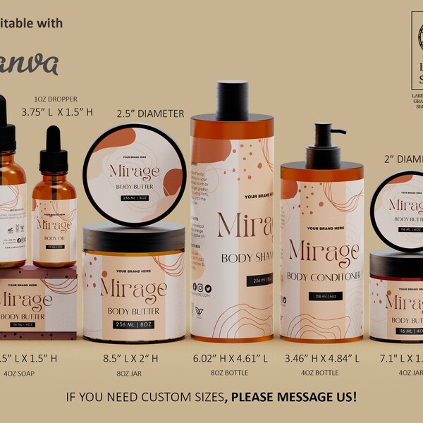 Editable Pink Cosmetic Label Templates Body Butter, Essential Oil,jar ...