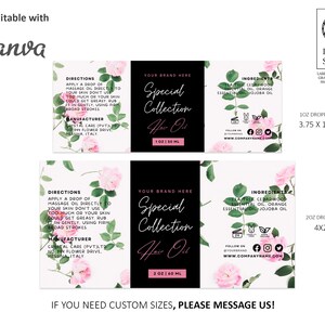 Editable Rose Label Template - Skincare,product Labels,body Butter ...