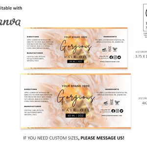 Editable Gold Peach Cosmetic Label Templates - Body Butter,sugar Scrub ...