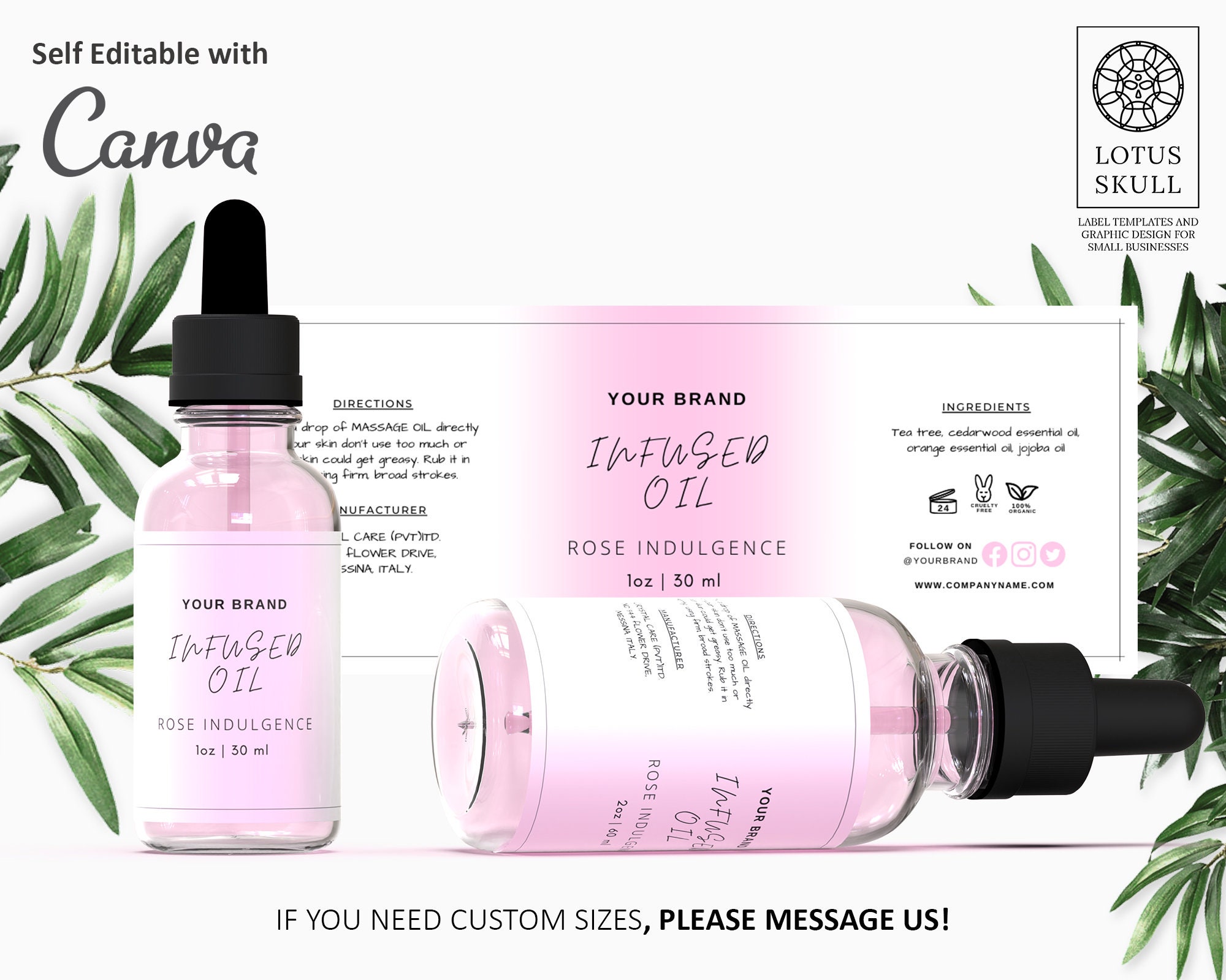 Editable Pink Cosmetic Label Templates Body Butter - Etsy