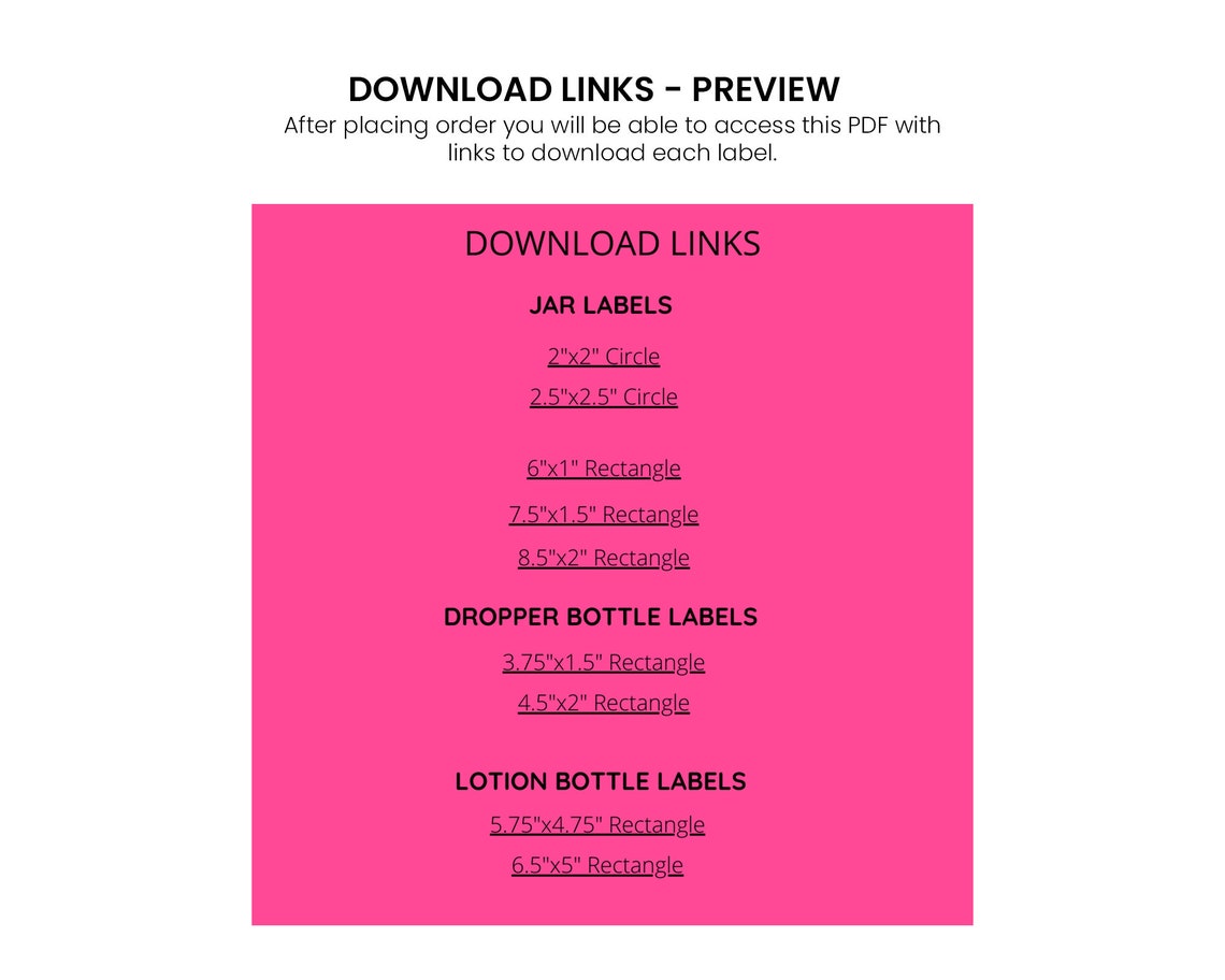 DIY Hot Pink Editable Label Template Rose Pink Bath Product - Etsy