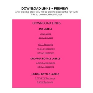 DIY Hot Pink Editable Label Template - Rose, Pink Bath Product Labels ...