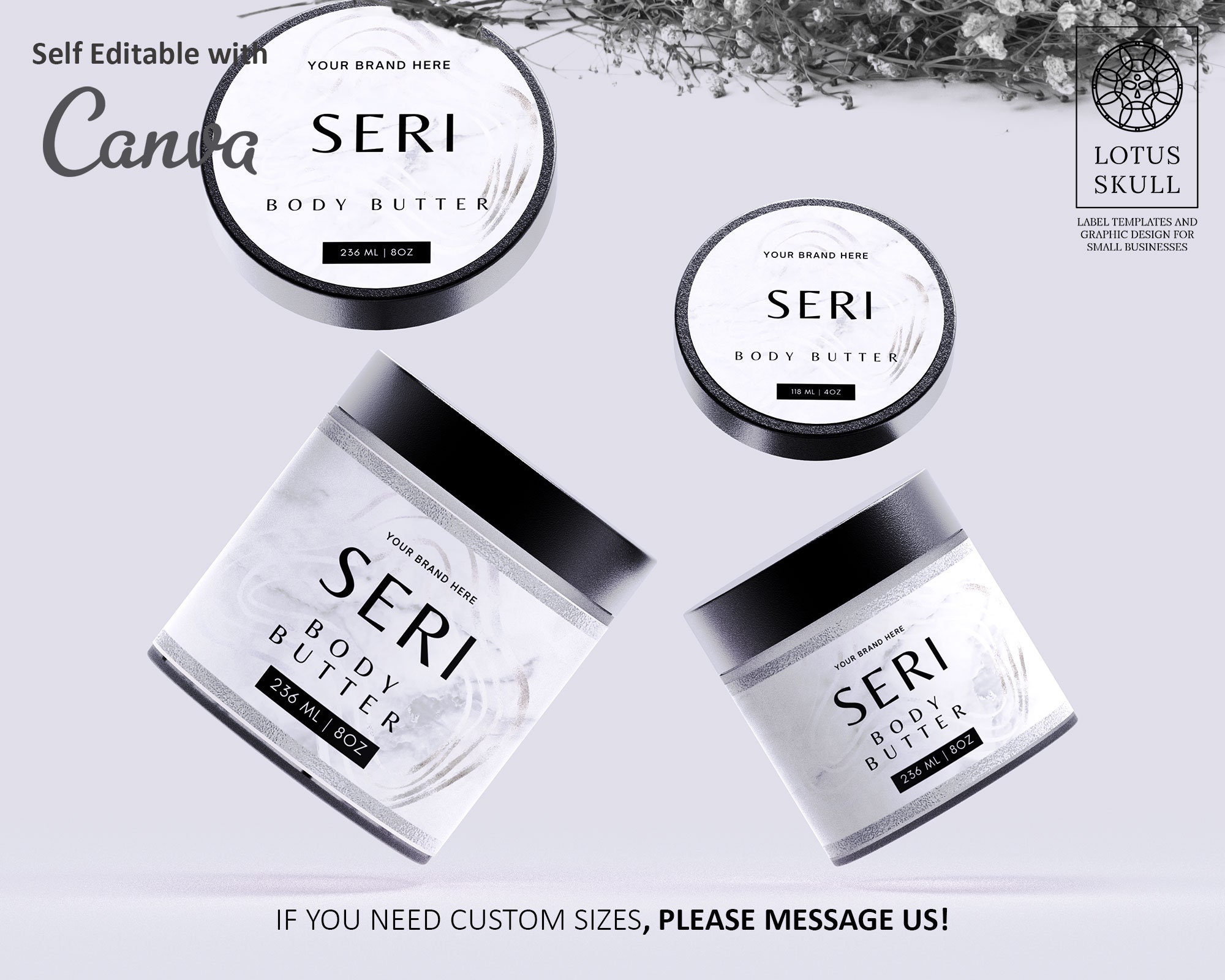 Luxury White Marble Label Template Body Butter Product Labels, Skin ...